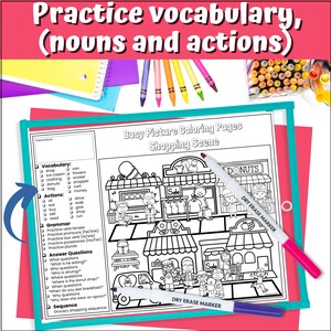 Busy Picture Scene Coloring Pages Printable Speech Therapy Language ...