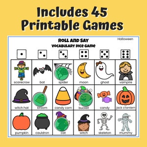 Roll and Say Printable Vocabulary Dice Games for Speech Therapy - Etsy