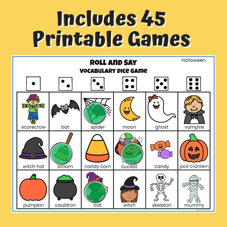 Roll and Say Printable Vocabulary Dice Games for Speech Therapy - Etsy