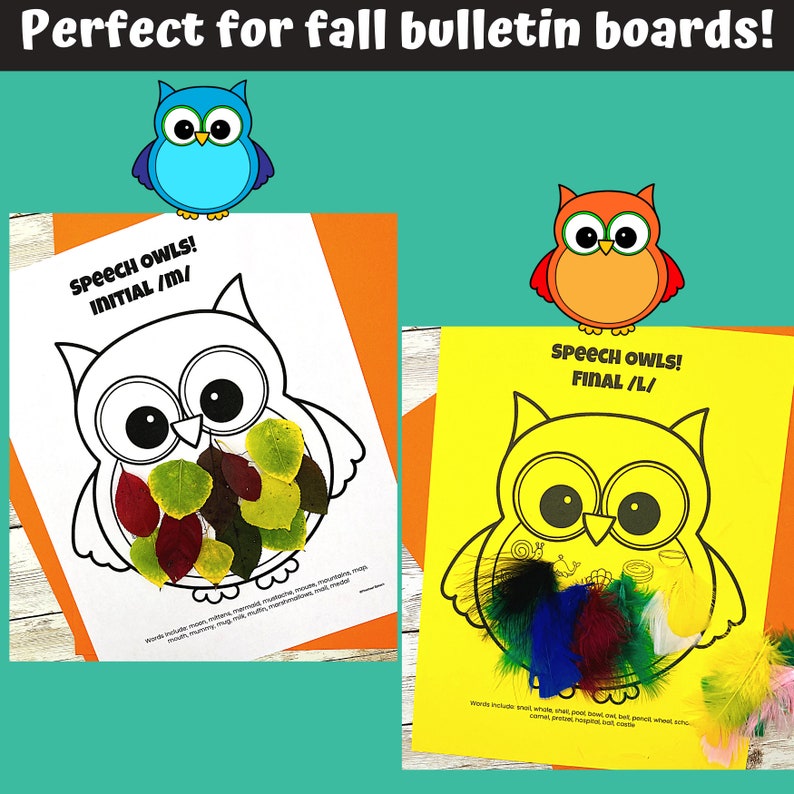 Speech Owls Printable Articulation Activity Speech Therapy Craftivity ...
