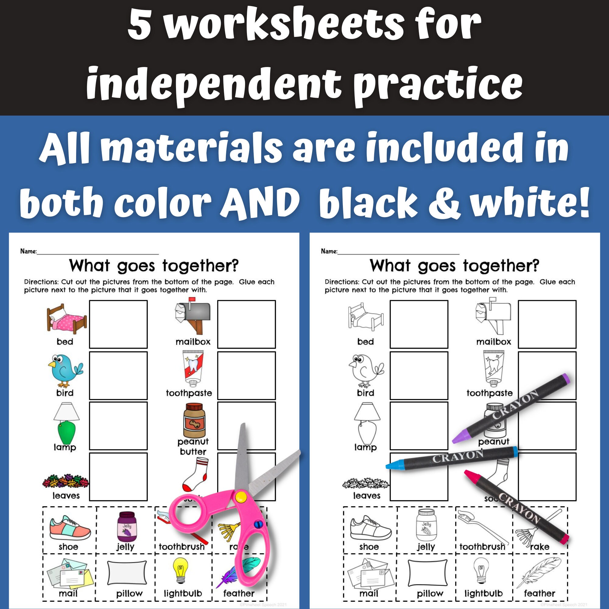 What Goes Together? Word Associations Printable Speech Therapy Language ...