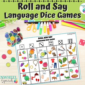 Roll and Say Dice Games Printable Speech Therapy Language Activity - Etsy