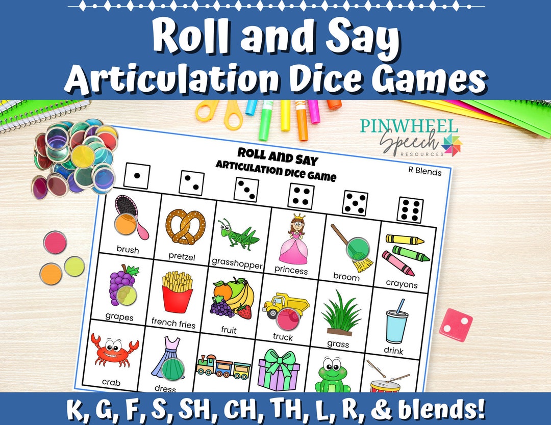 Roll and Say Printable Articulation Dice Games for Speech Therapy - Etsy