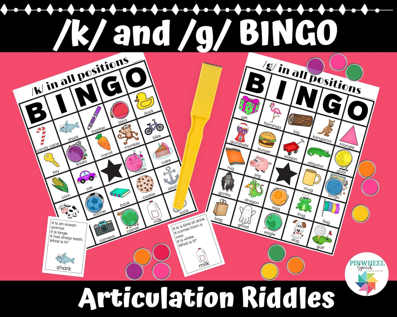 K and G Articulation BINGO Riddles Speech Therapy Printable Activity ...