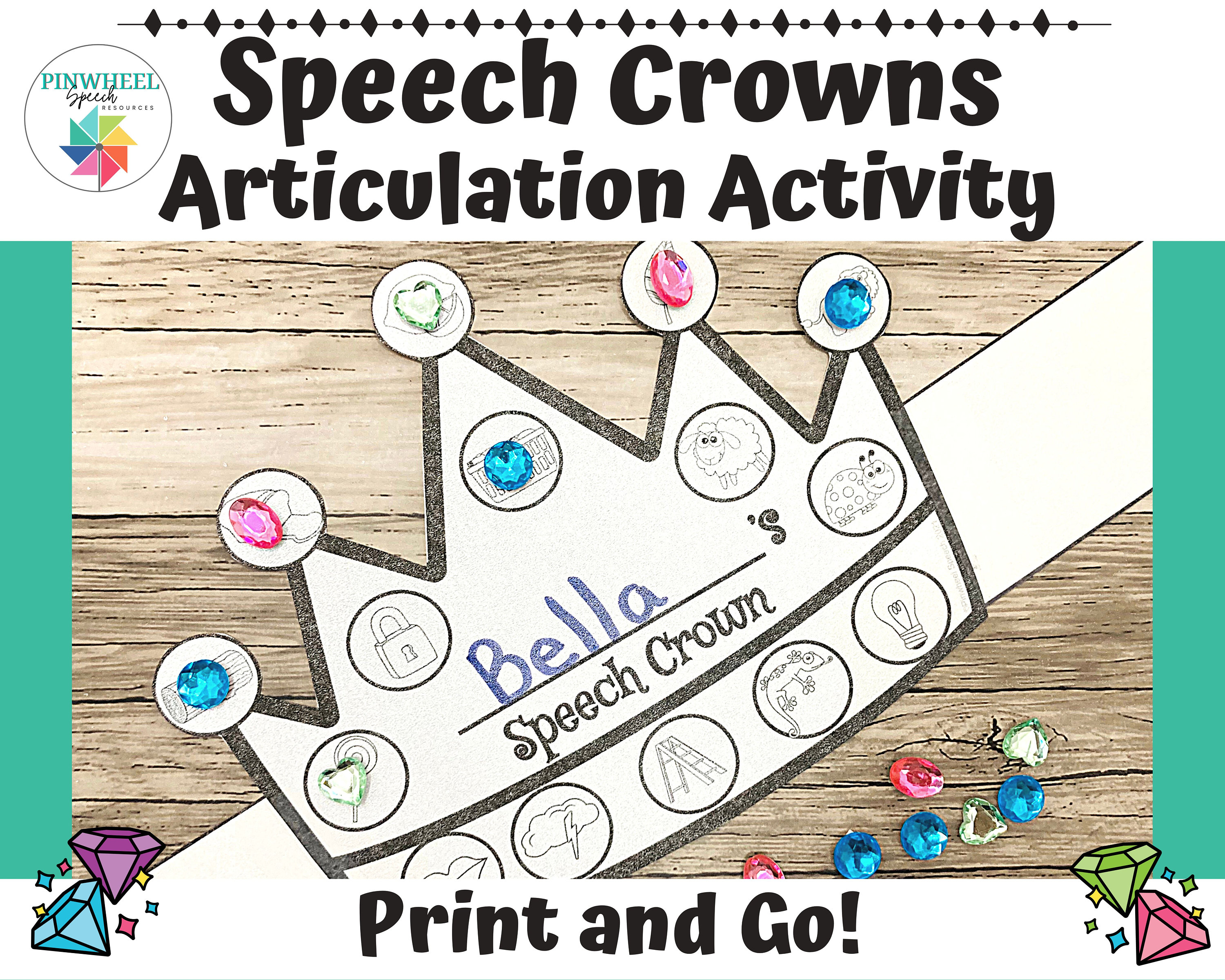 Speech Crowns Articulation Activity Printable Speech Therapy Activity ...