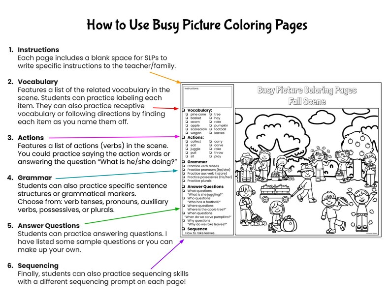Busy Picture Scene Coloring Pages Printable Speech Therapy Language ...