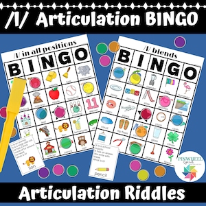 L and L Blends Articulation BINGO Riddles Printable Speech Therapy ...