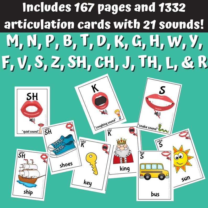 Printable Articulation Cards With Visual Cues Speech Therapy Task Cards ...