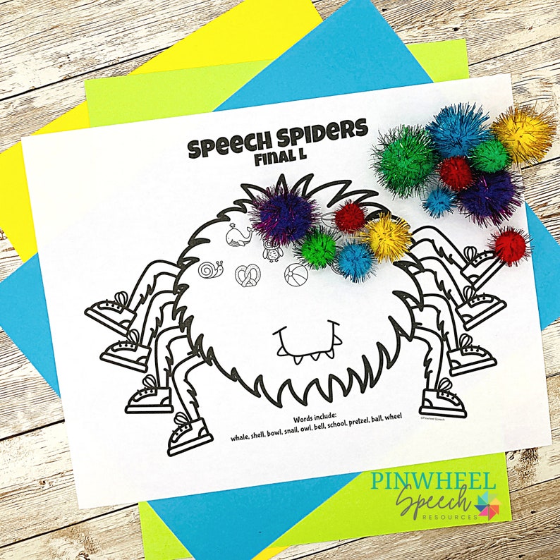 Speech Spiders Printable Articulation Activity Speech Therapy - Etsy