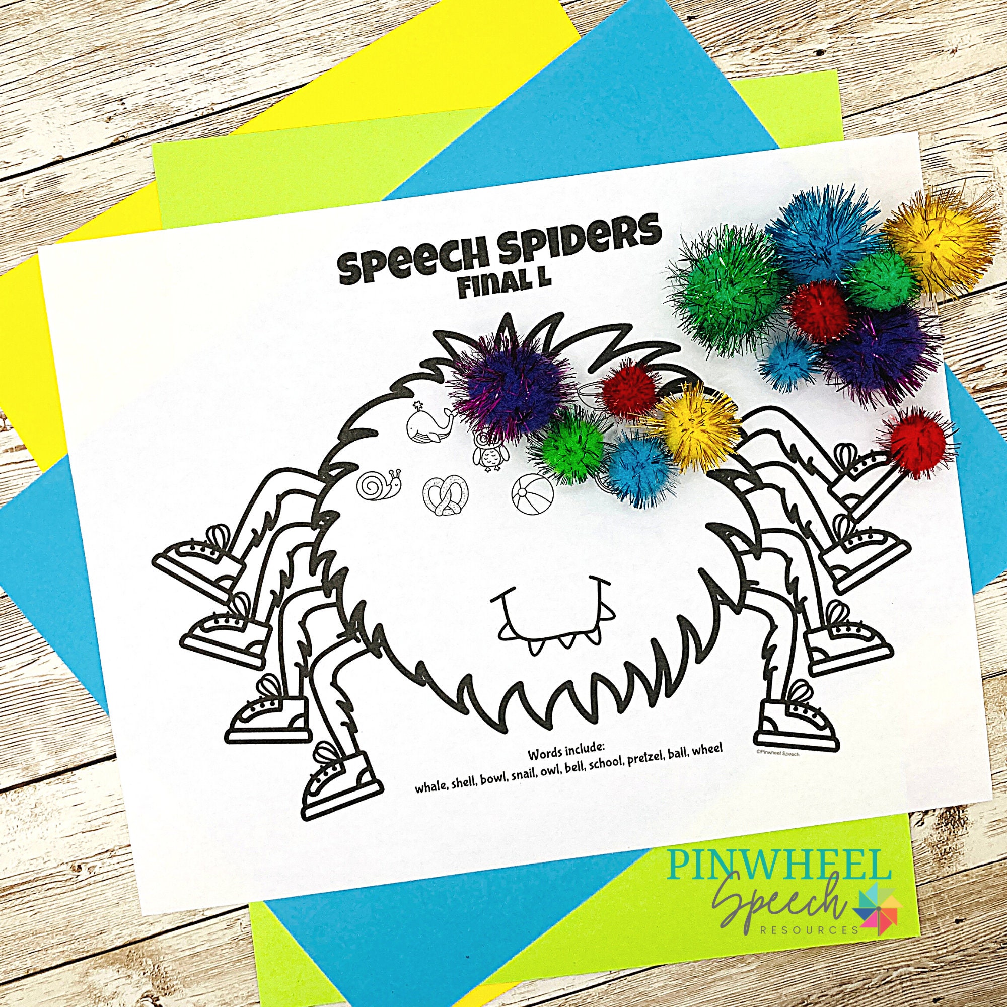 Speech Spiders Printable Articulation Activity Speech Therapy ...