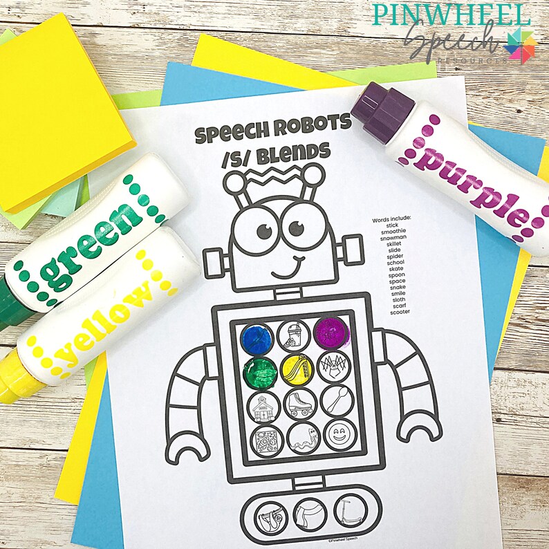 Speech Robots Printable Articulation Activity for Speech Therapy No ...