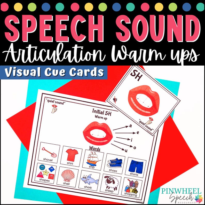 Speech Sound Visual Cue Cards and Articulation Warm Ups Speech Therapy ...