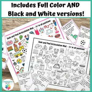 Seek and Find Articulation Mats Printable Guessing Game Speech Therapy ...