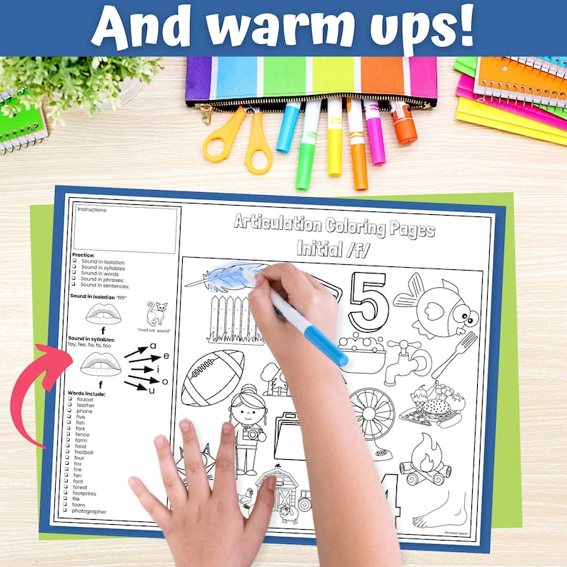 Articulation Coloring Pages With Speech Sound Visual Cues Printable ...