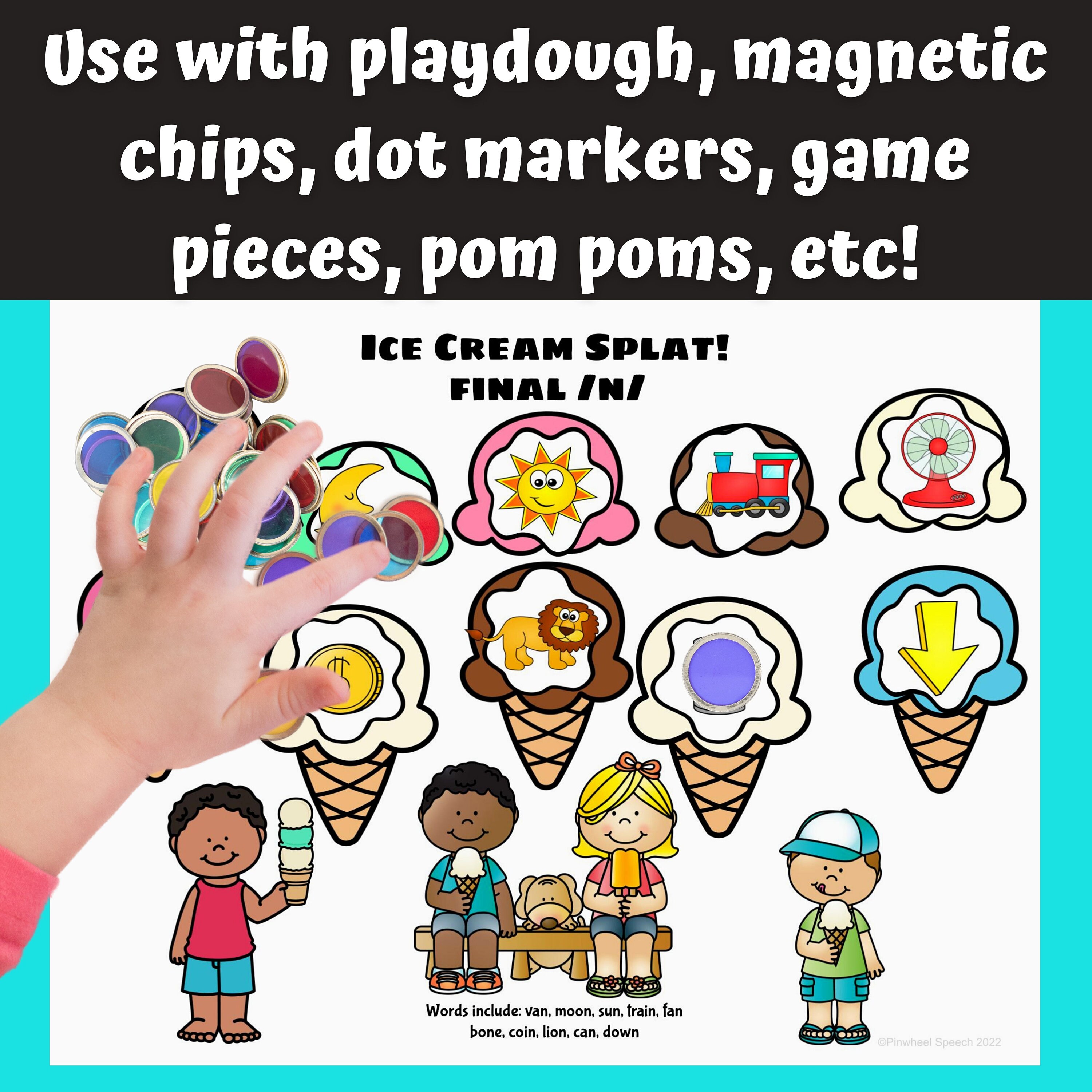 Ice Cream Splat Mats Printable Articulation Speech Therapy Smash Mats ...