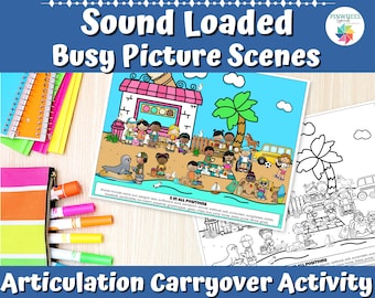 Busy Picture Scenes for Speech Therapy Speech Language - Etsy