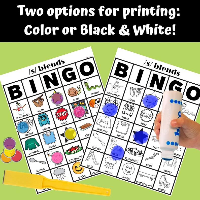 S, Z, and S Blends Articulation BINGO Riddles Printable Speech Therapy ...