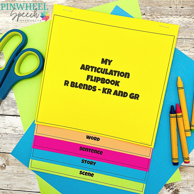 R and R Blends Articulation Flip Books Printable Speech Therapy ...