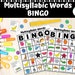 Multisyllabic Words Bingo Game With Riddles Printable Speech Therapy ...