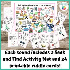 Seek and Find Articulation Mats Printable Guessing Game Speech Therapy ...