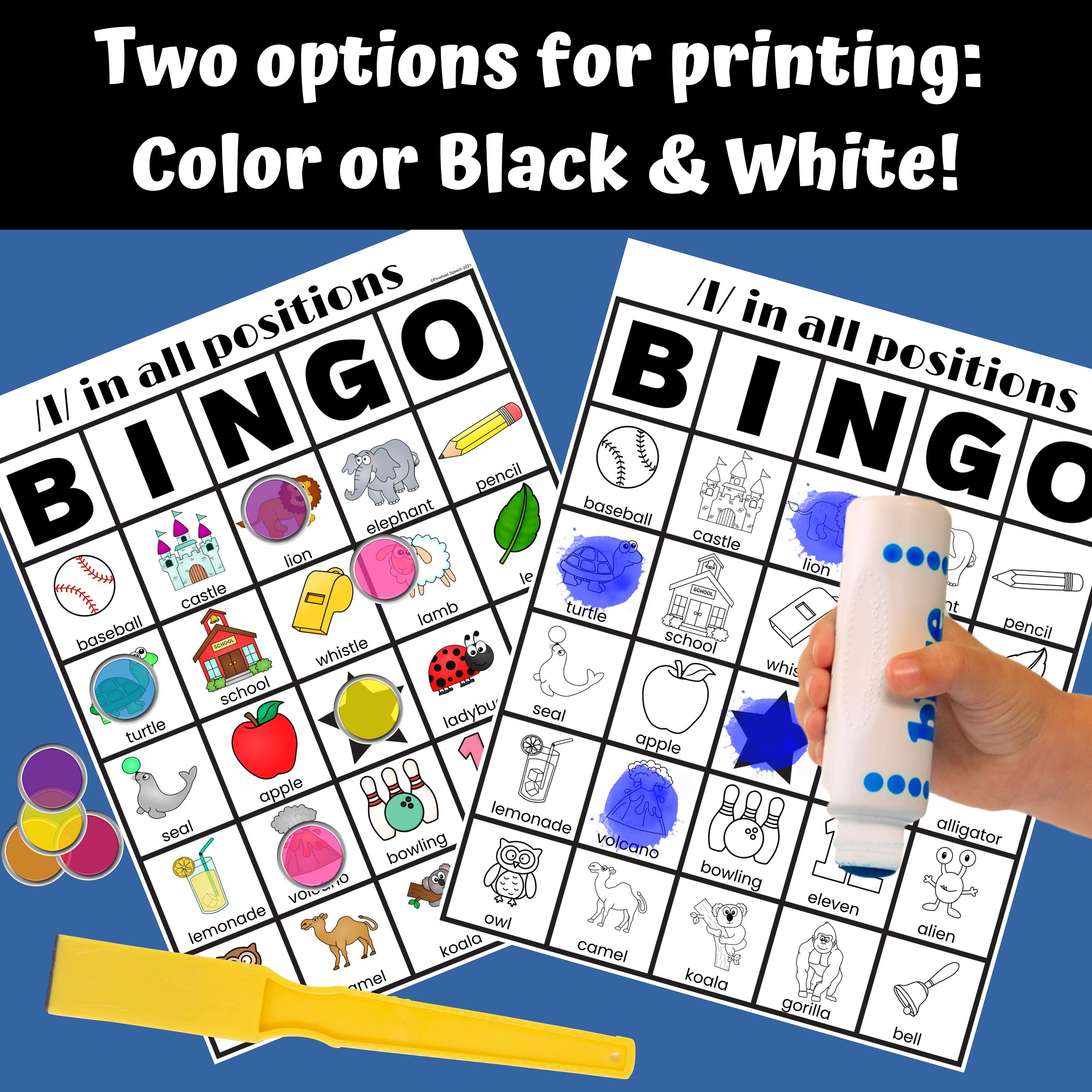 L and L Blends Articulation BINGO Riddles Printable Speech Therapy ...