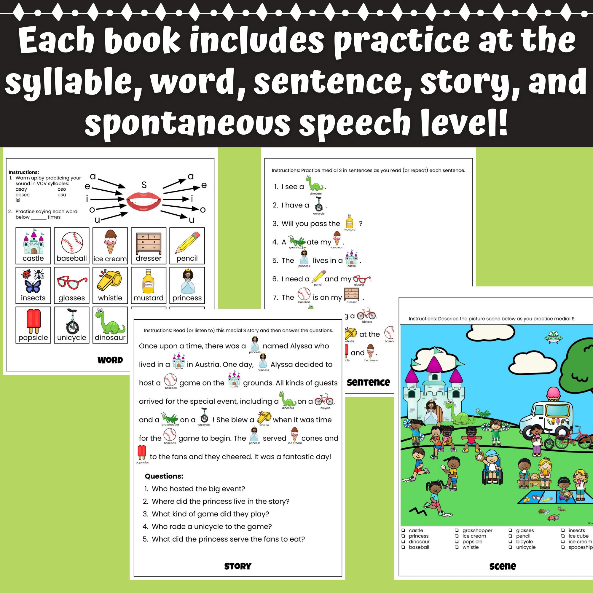 S and S Blends Articulation Flip Books Printable Speech Therapy ...
