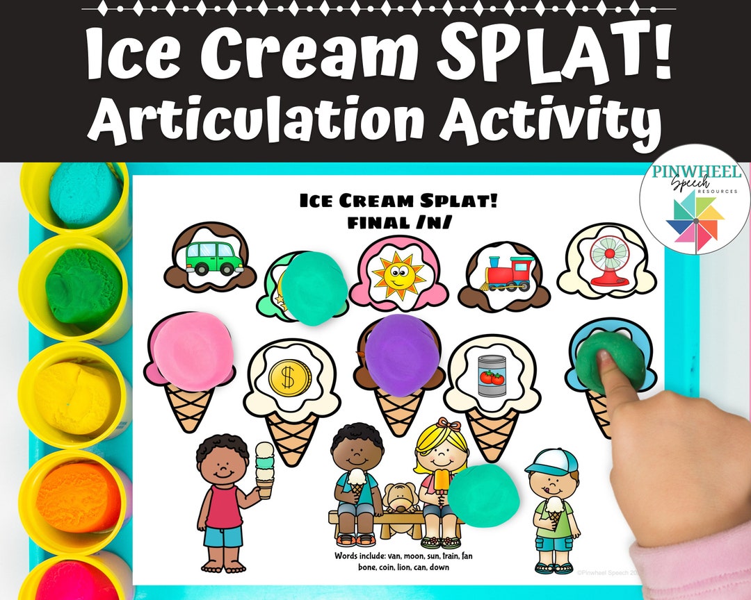 Ice Cream Splat Mats Printable Articulation Speech Therapy Smash Mats ...