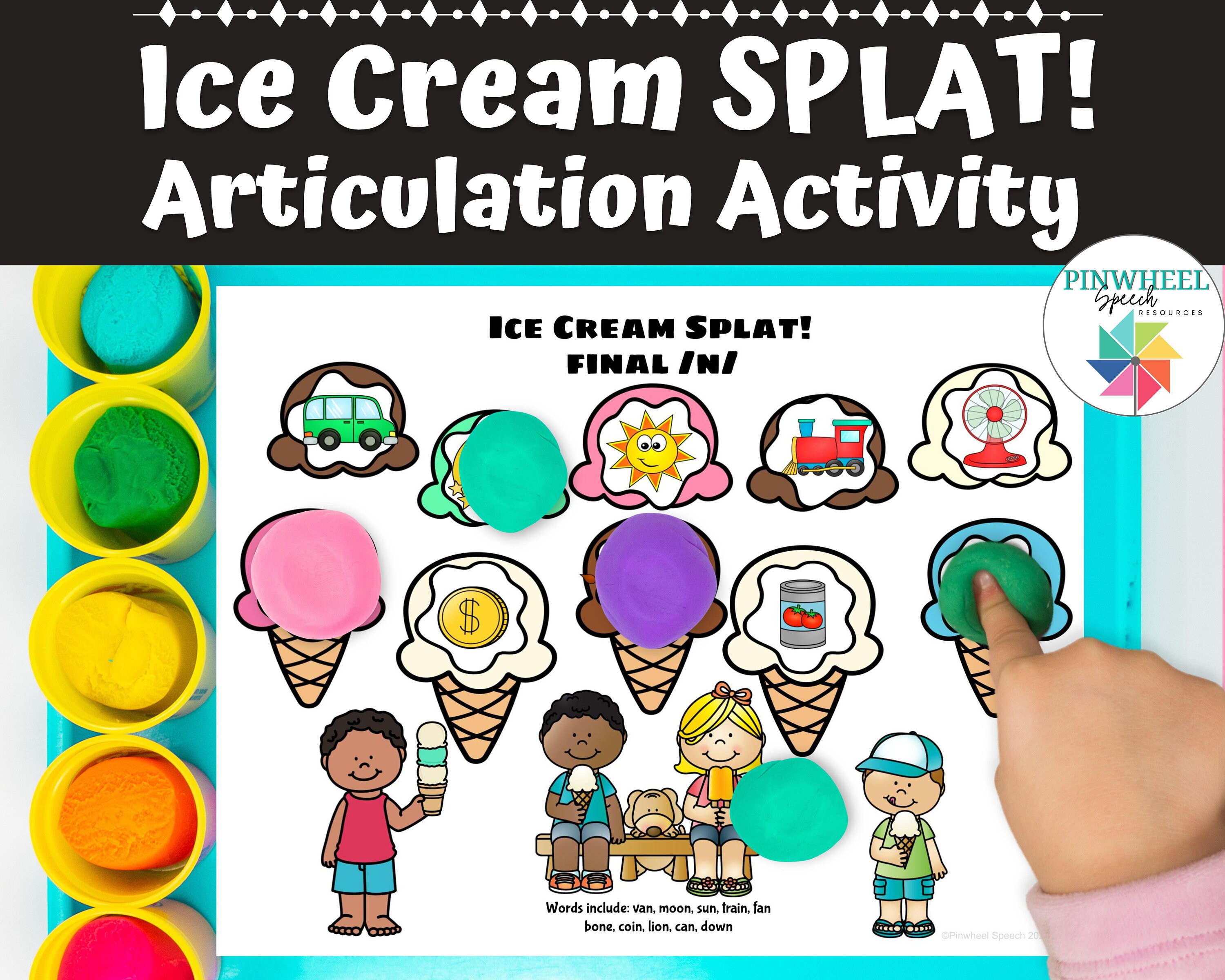 Ice Cream Splat Mats Printable Articulation Speech Therapy Smash Mats ...