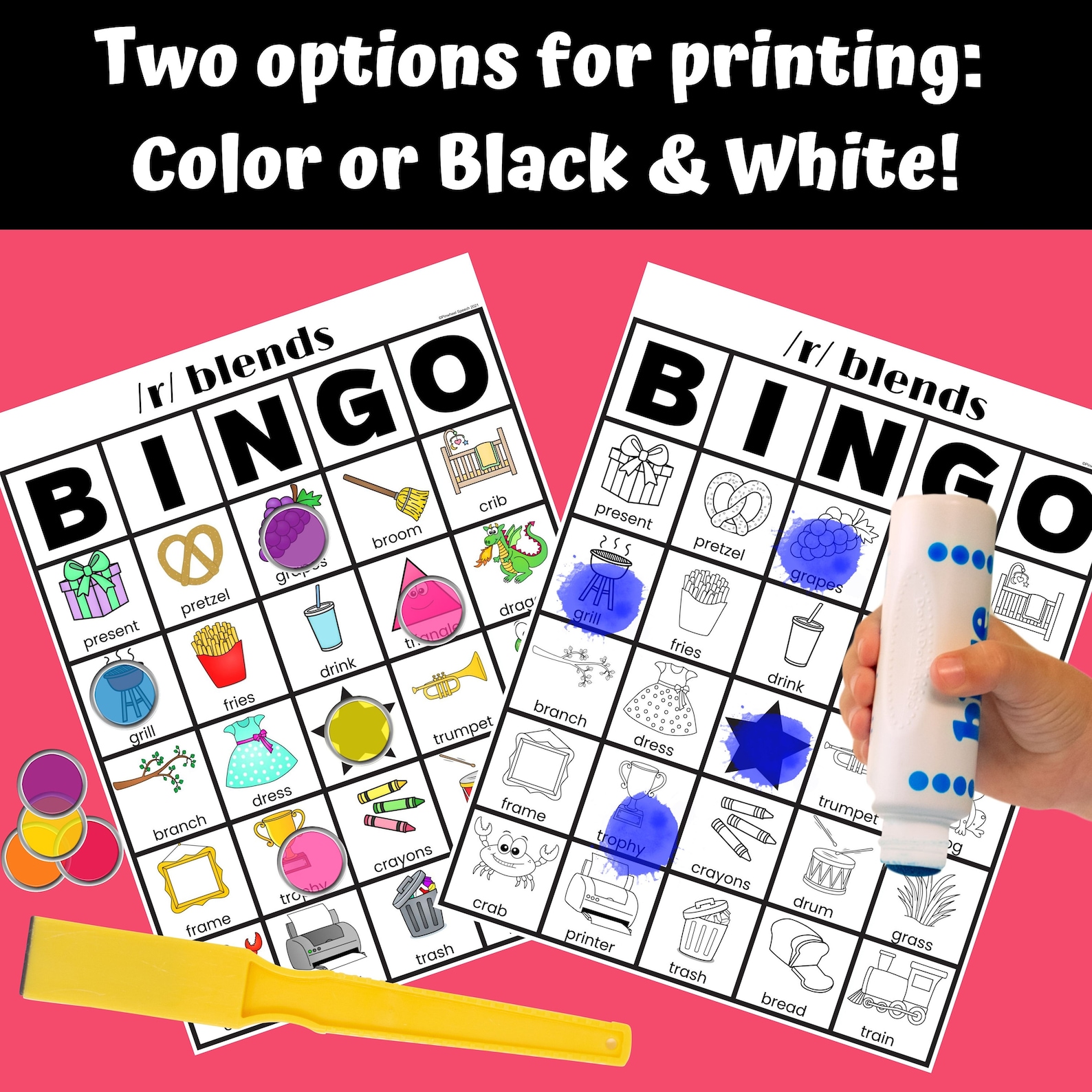 R and R Blends Articulation BINGO Riddles Printable Speech Therapy ...