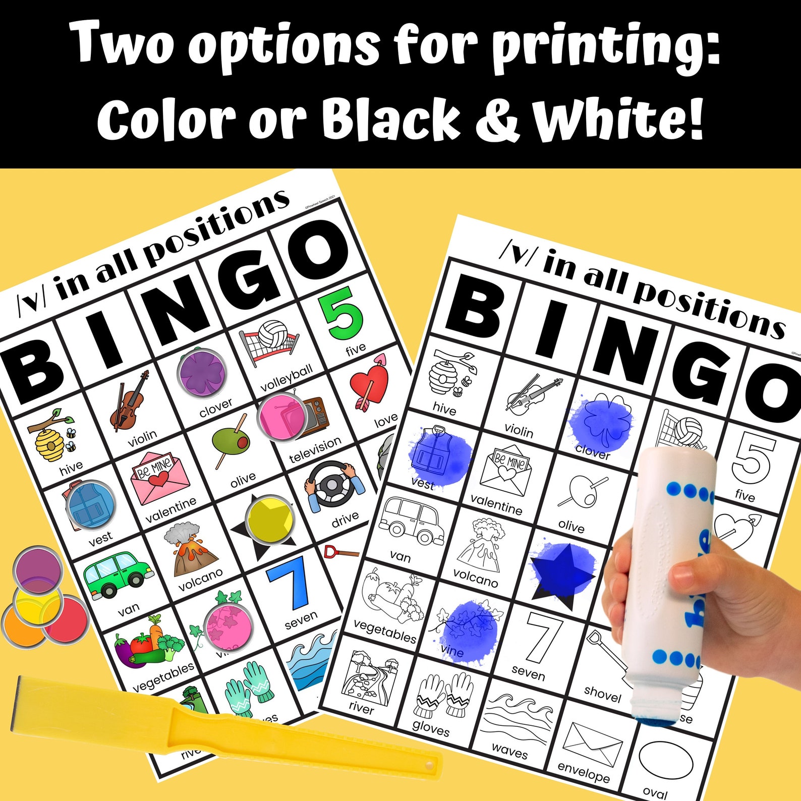 F and V Articulation BINGO Riddles Printable Games Speech Therapy ...