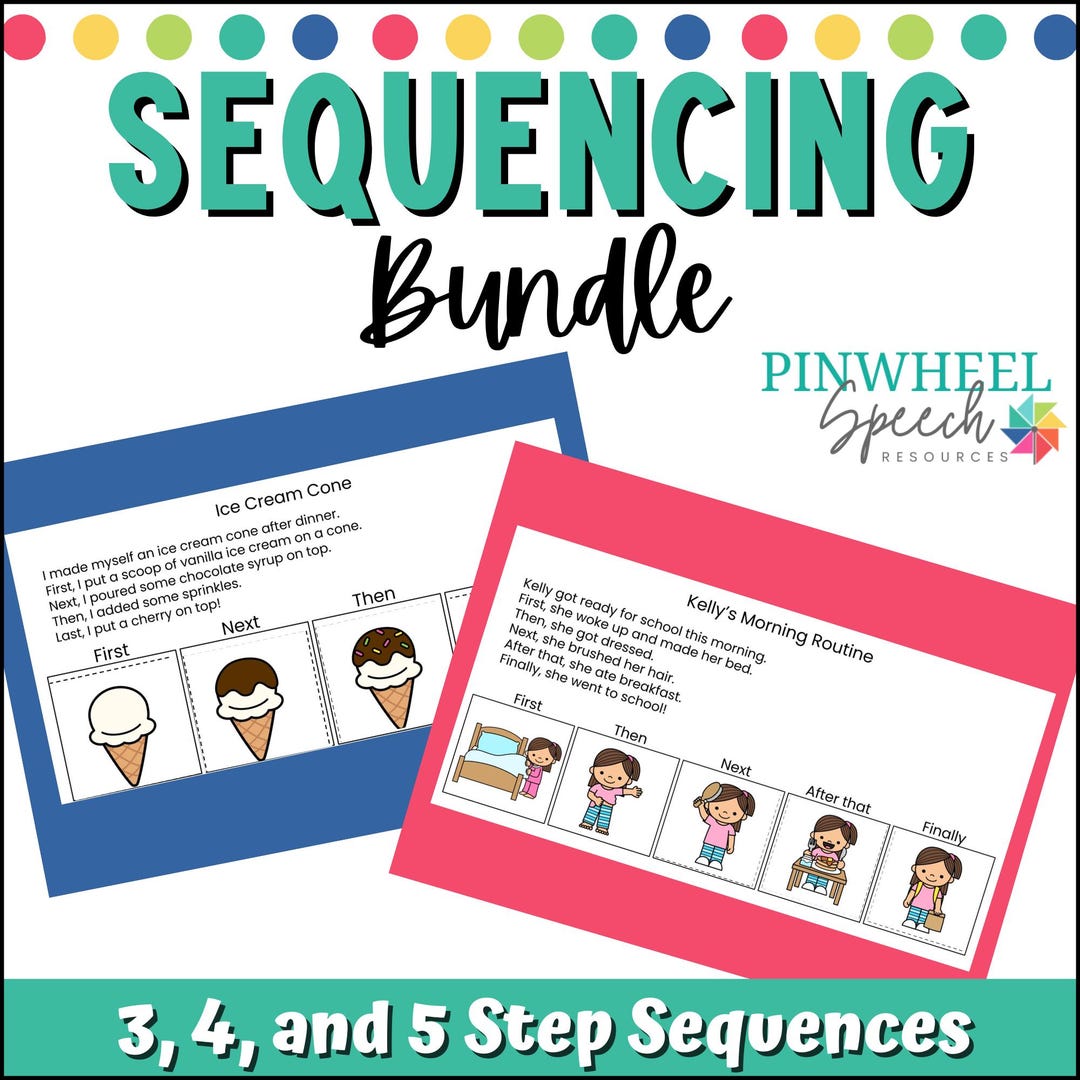 Sequencing Stories With Pictures 3, 4, 5 Step Sequences Speech Therapy ...
