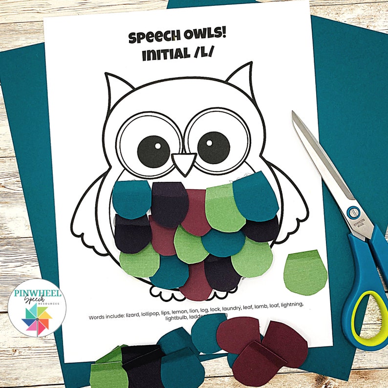 Speech Owls Printable Articulation Activity Speech Therapy Craftivity ...