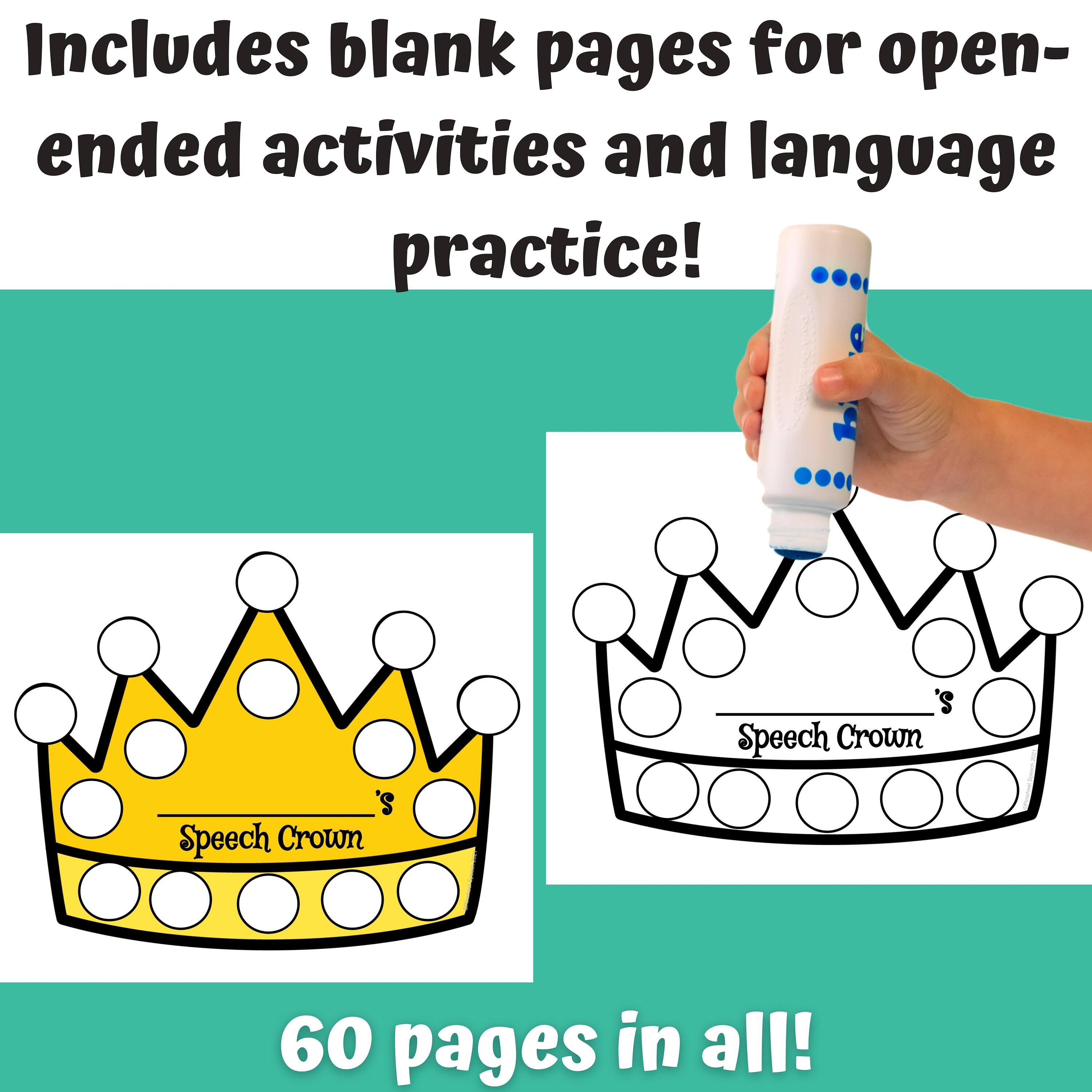 Speech Crowns Articulation Activity Printable Speech Therapy Activity ...