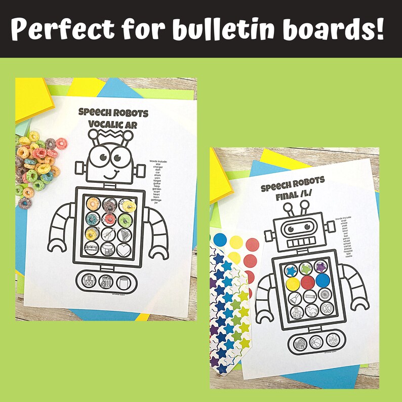 Speech Robots Printable Articulation Activity for Speech Therapy No ...