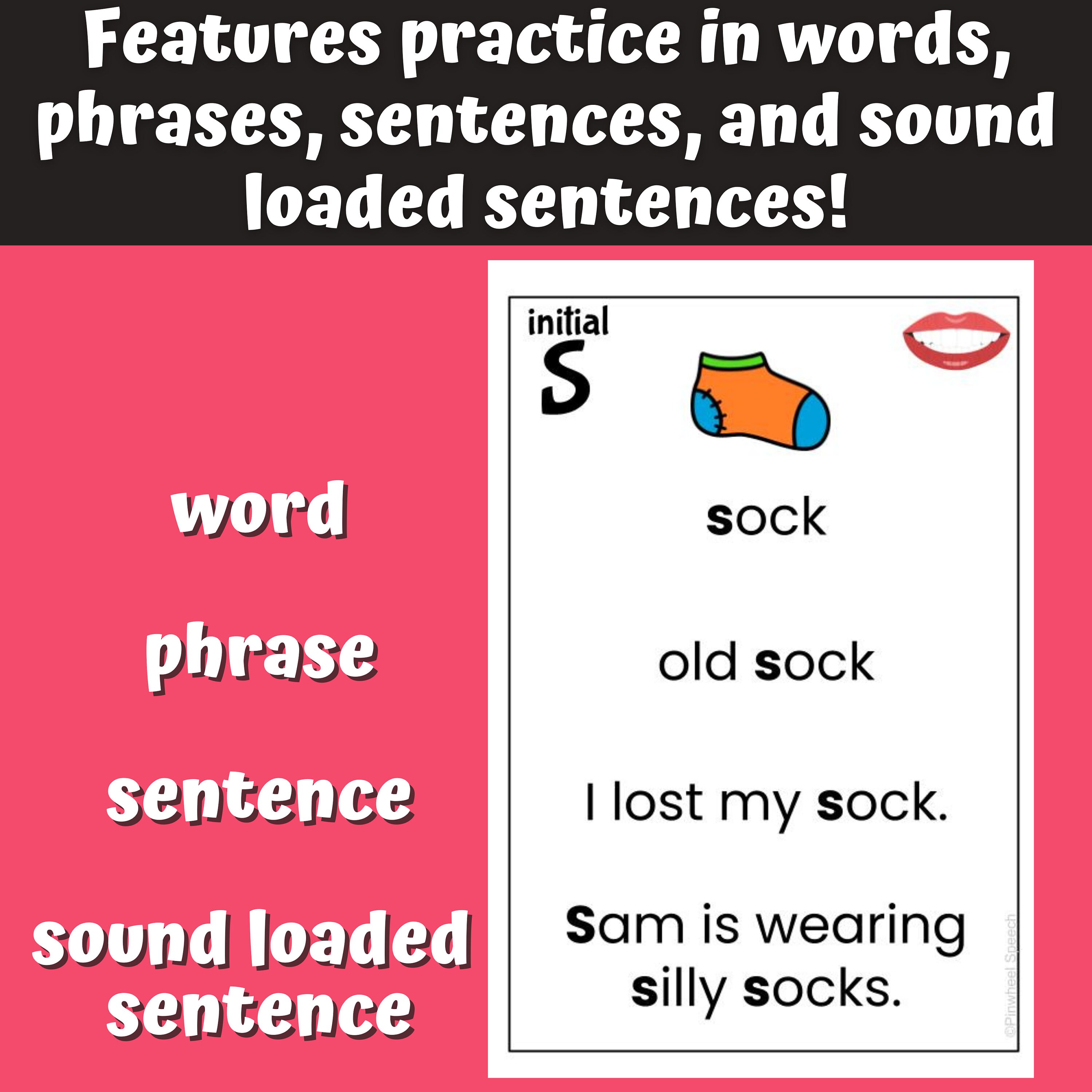 Leveled Articulation Cards (words, Phrases, Sentences) Speech Therapy ...