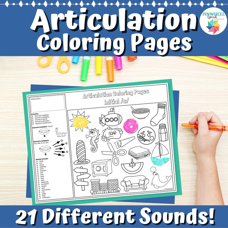 Speech Therapy Coloring Pages - Etsy