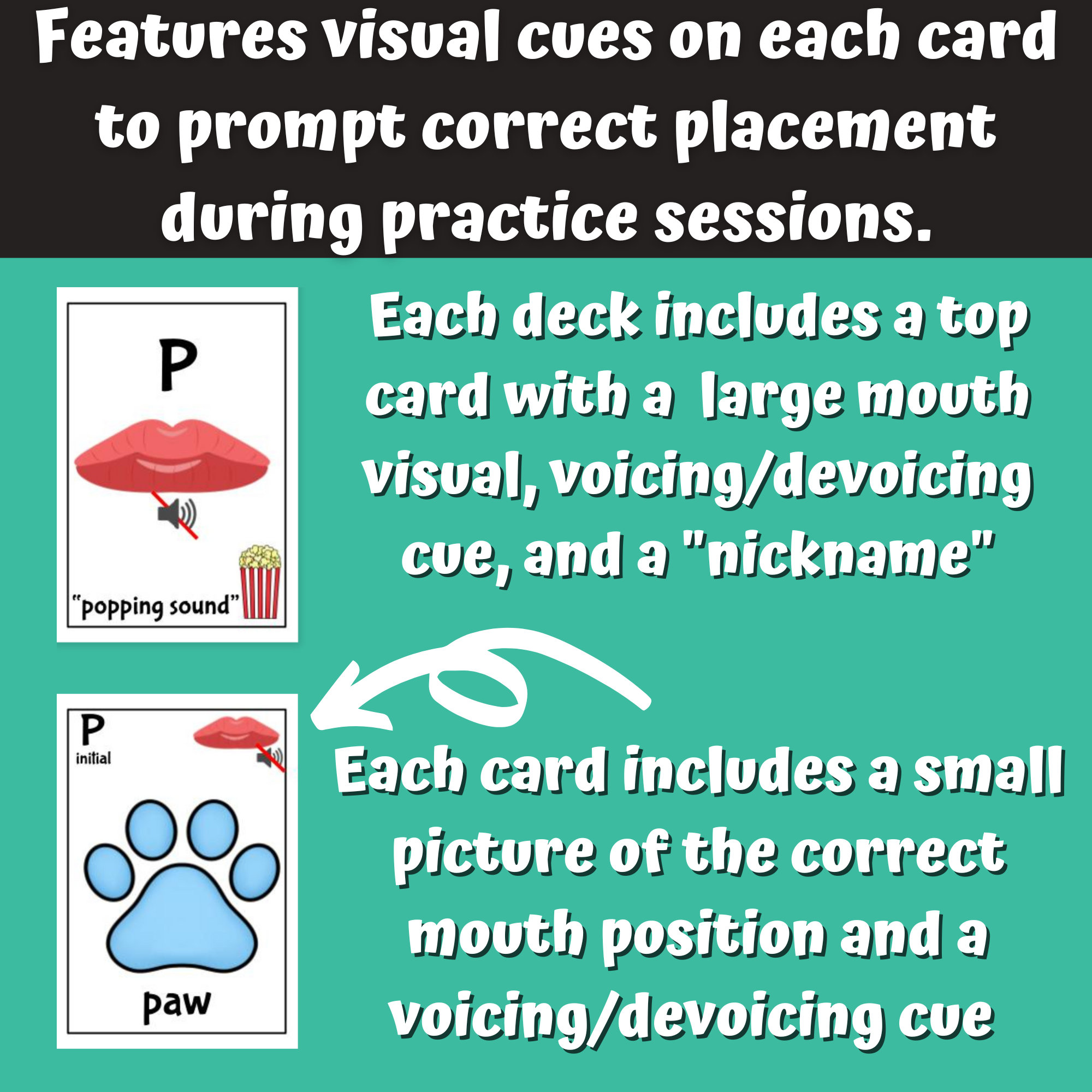 Printable Articulation Cards With Visual Cues Speech Therapy Task Cards ...