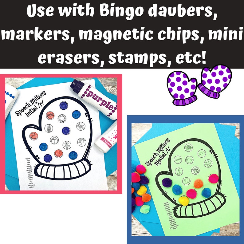 Winter Speech Mittens Printable Articulation Activity for Speech ...
