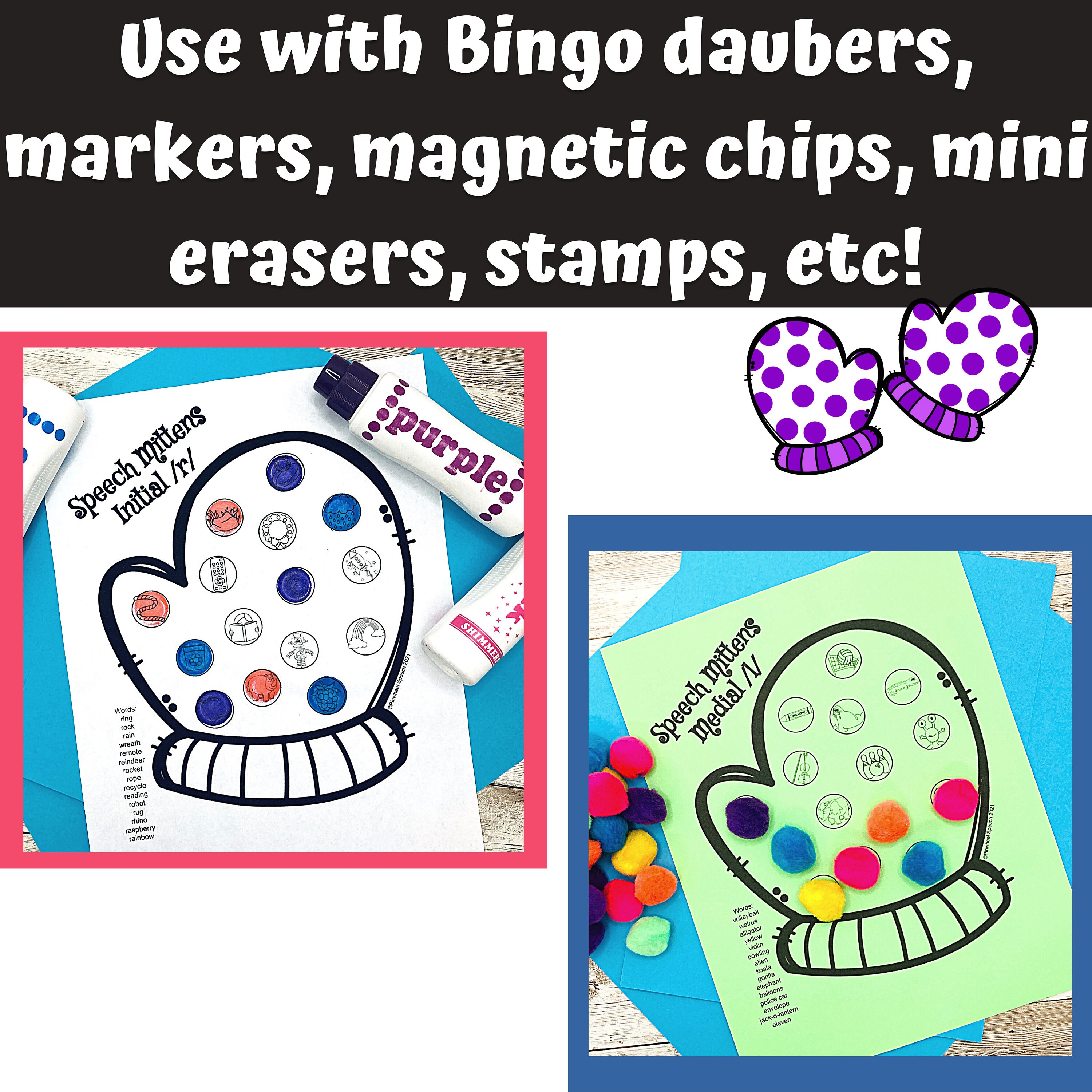 Winter Speech Mittens Printable Articulation Activity for Speech ...