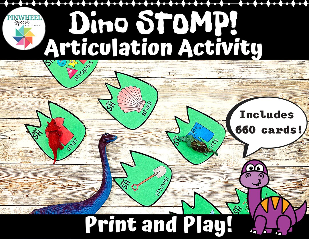 Dino STOMP! Dinosaur Articulation Printable Speech Therapy Activity - Etsy