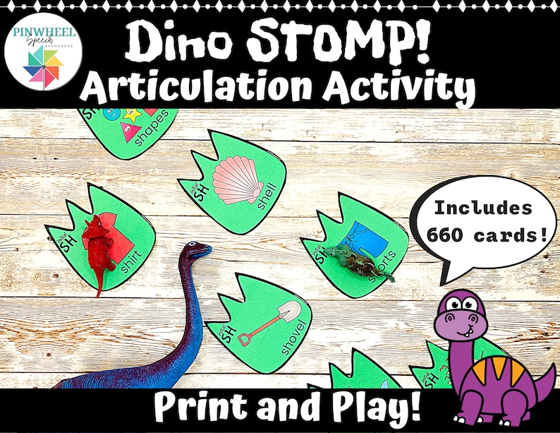 Dino STOMP Dinosaur Articulation Printable Speech Therapy Activity - Etsy