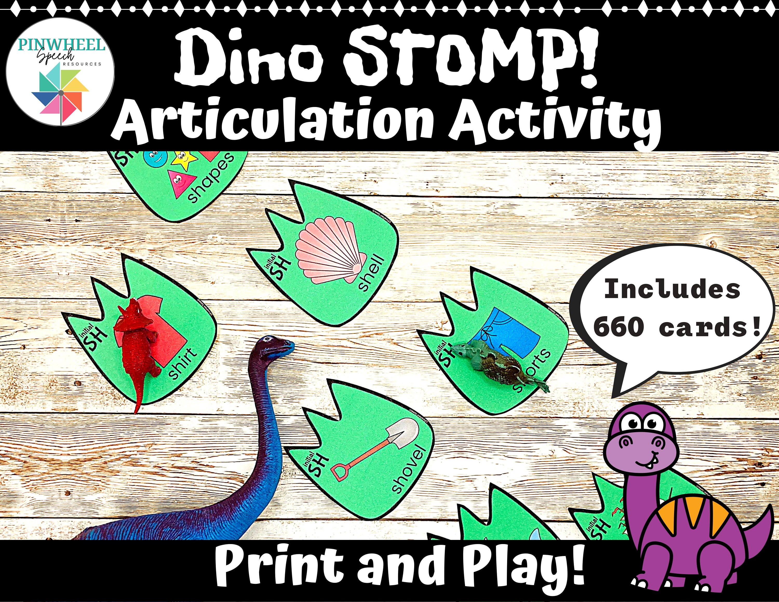 Dino STOMP! Dinosaur Articulation Printable Speech Therapy Activity - Etsy