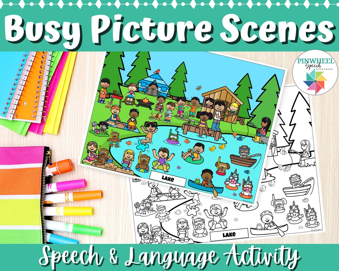Busy Picture Scenes for Speech Therapy Printable Speech - Etsy