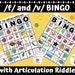 F and V Articulation BINGO Riddles Printable Games Speech Therapy ...