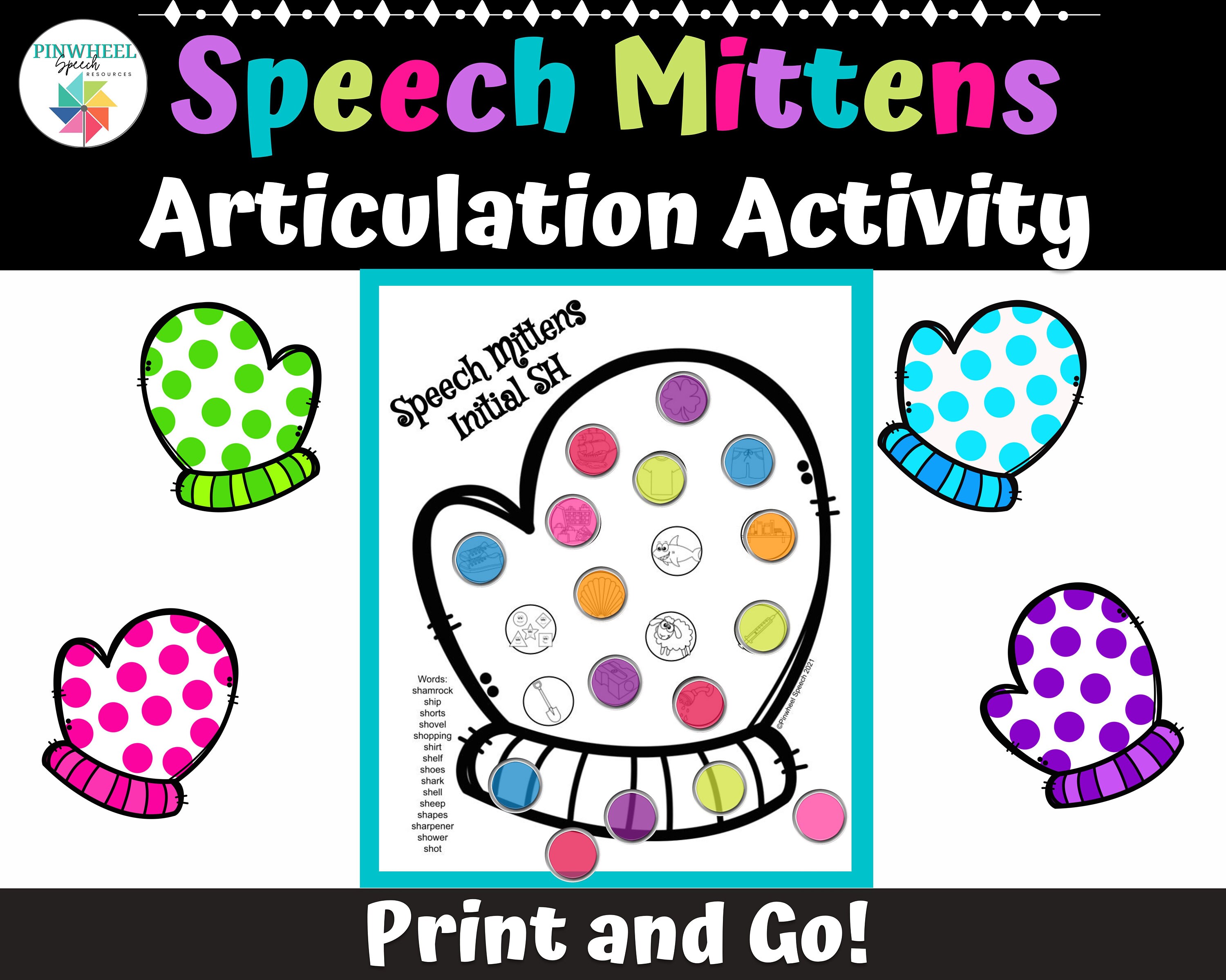 Winter Speech Mittens Printable Articulation Activity for Speech ...