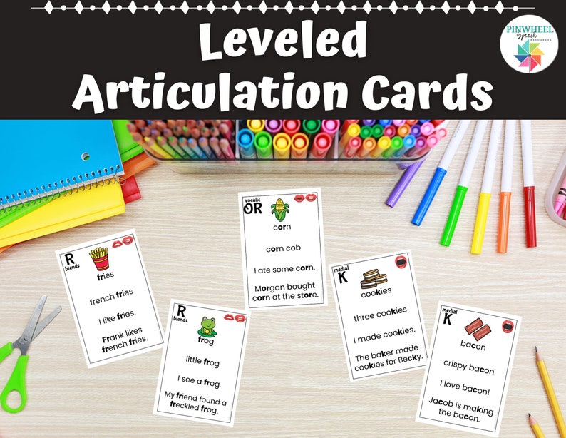 Leveled Articulation Cards (words, Phrases, Sentences) Speech Therapy ...