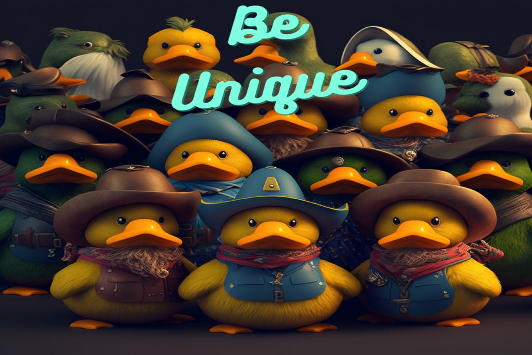 Be Unique Rubber Duck Custom Wall Art Digital Printable Poster - Etsy