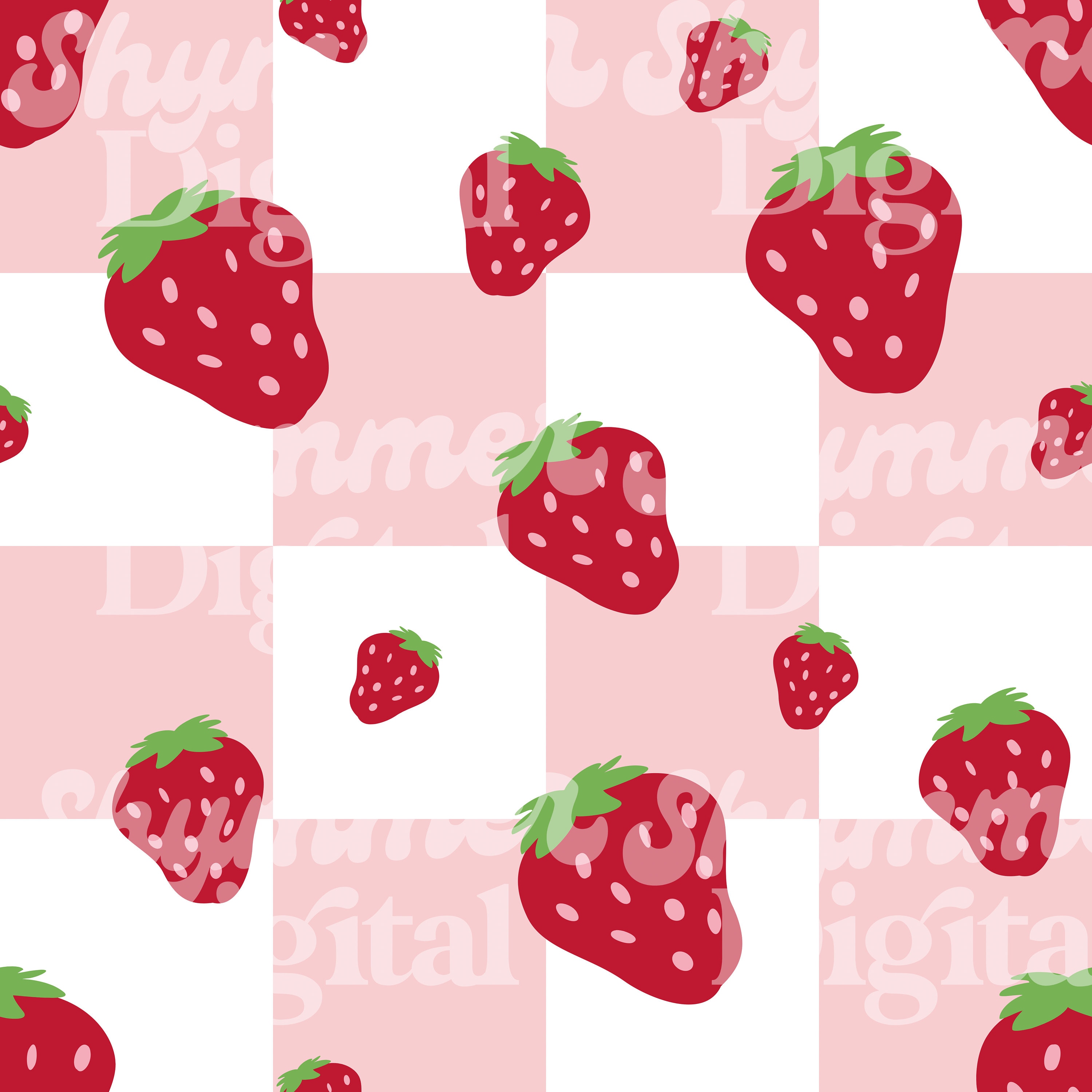 Strawberry Checker Seamless Pattern | Seamless File | Seamless Design ...