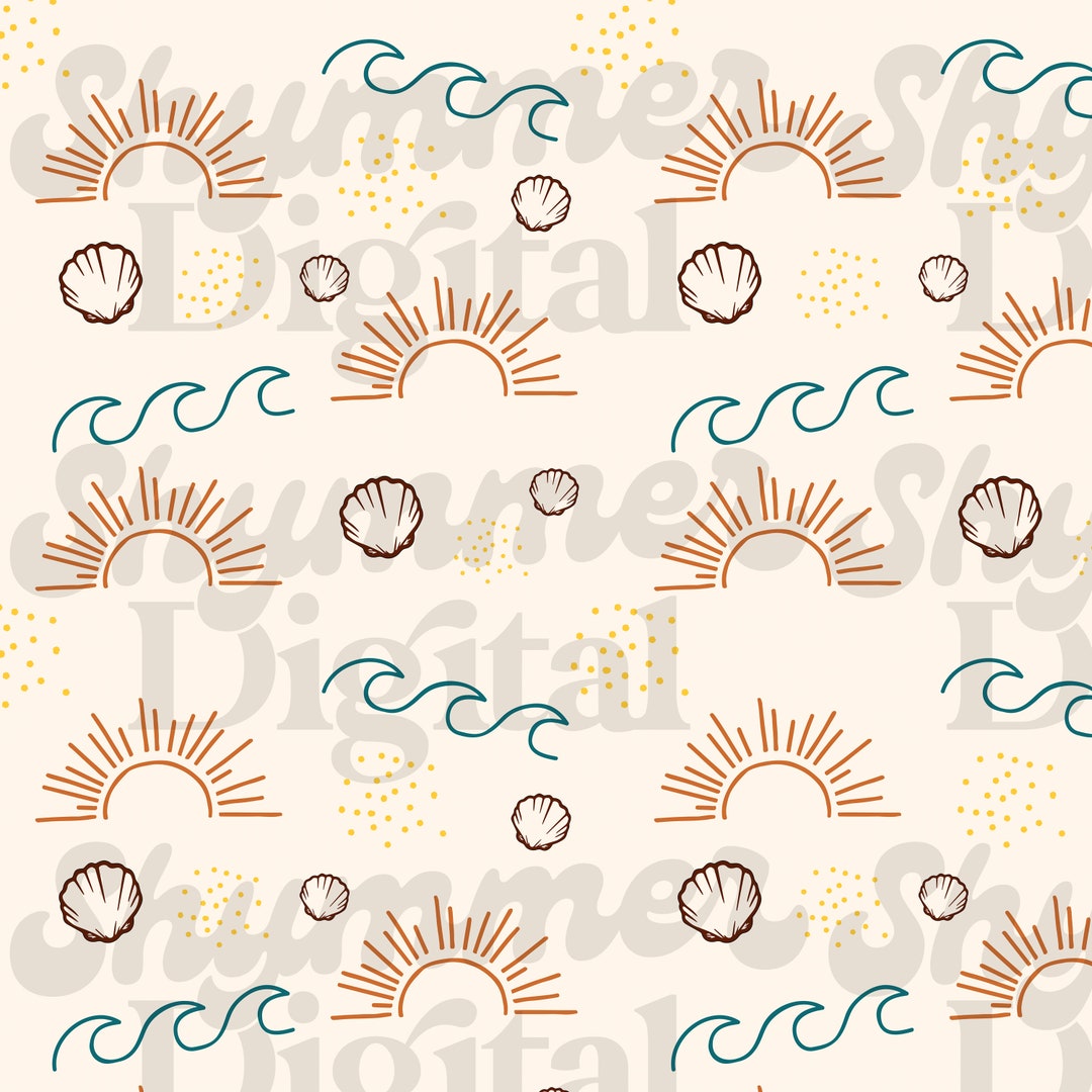 Beach Minimal Seamless Pattern | Seamless File | Seamless Design - Etsy
