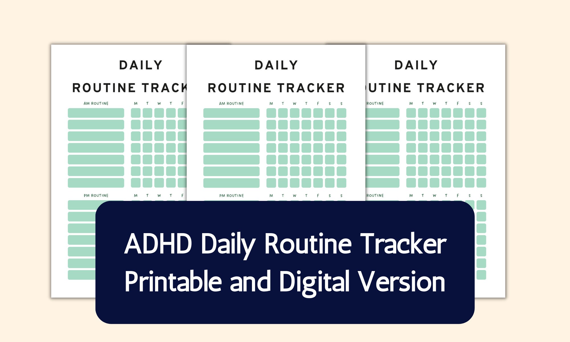 ADHD Daily Routine Tracker Printable and Digital Version - Etsy Denmark